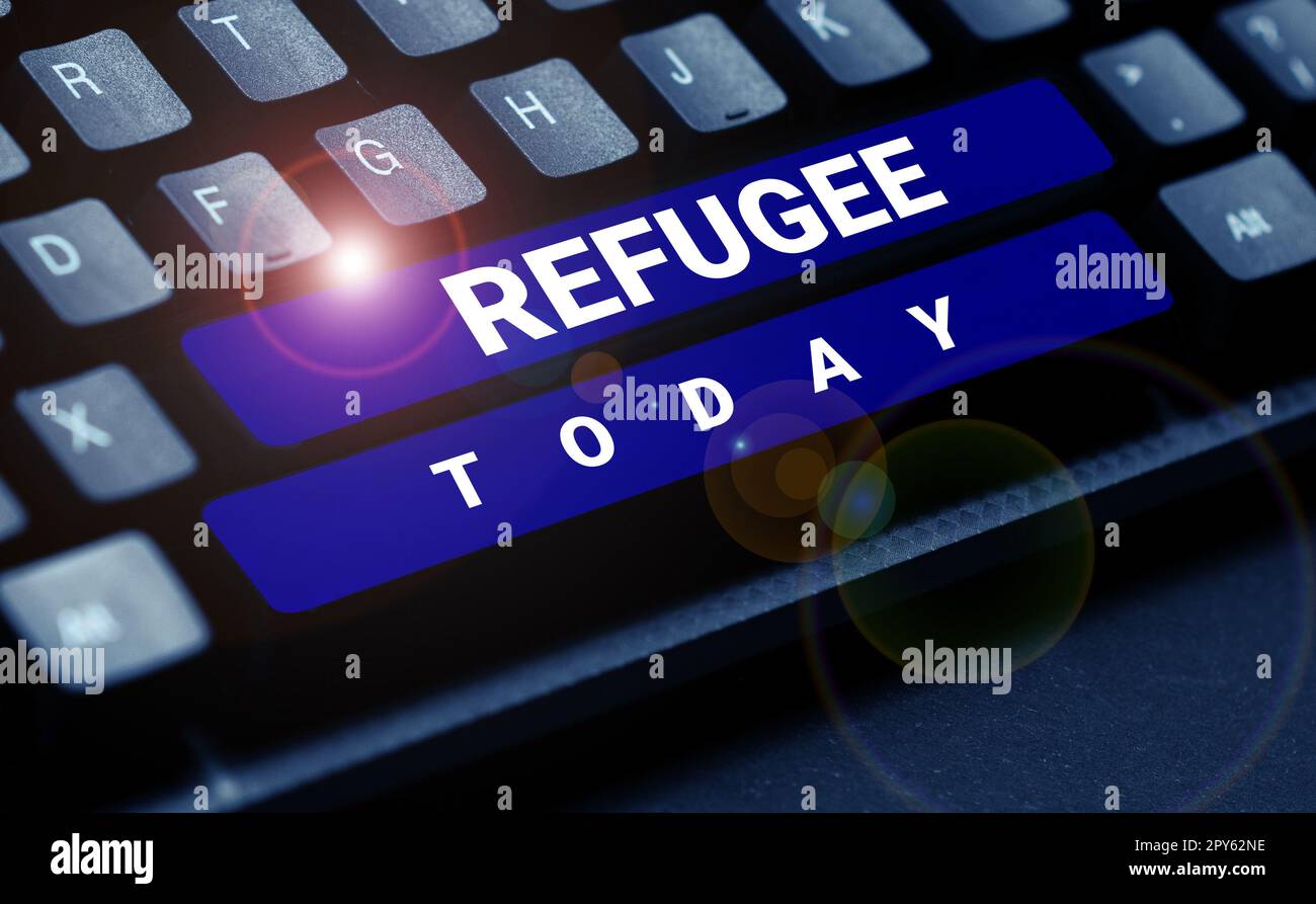 Writing displaying text Refugee. Business concept refer to movements of ...