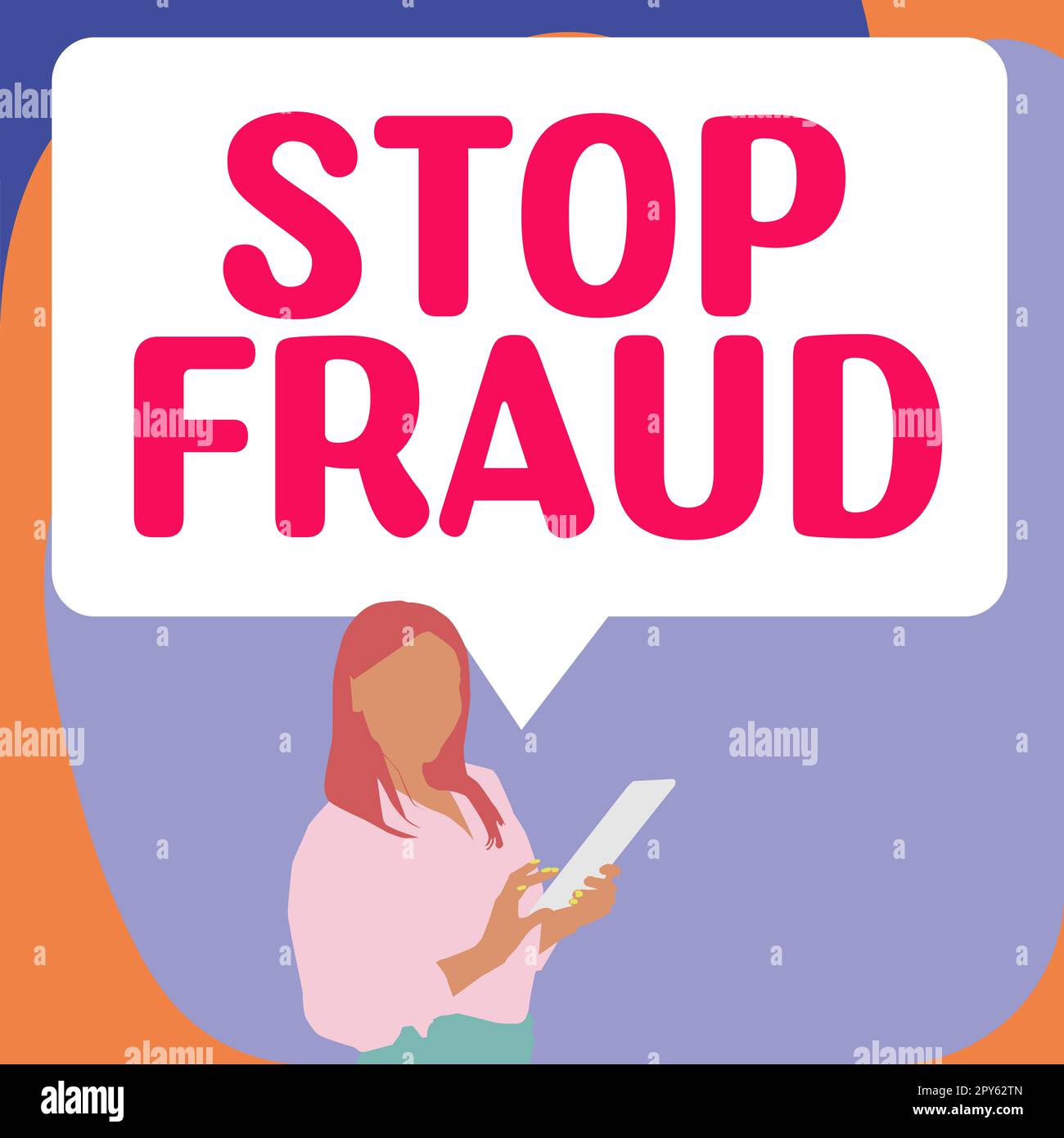 Hand writing sign Stop Fraud. Conceptual photo campaign advices people ...