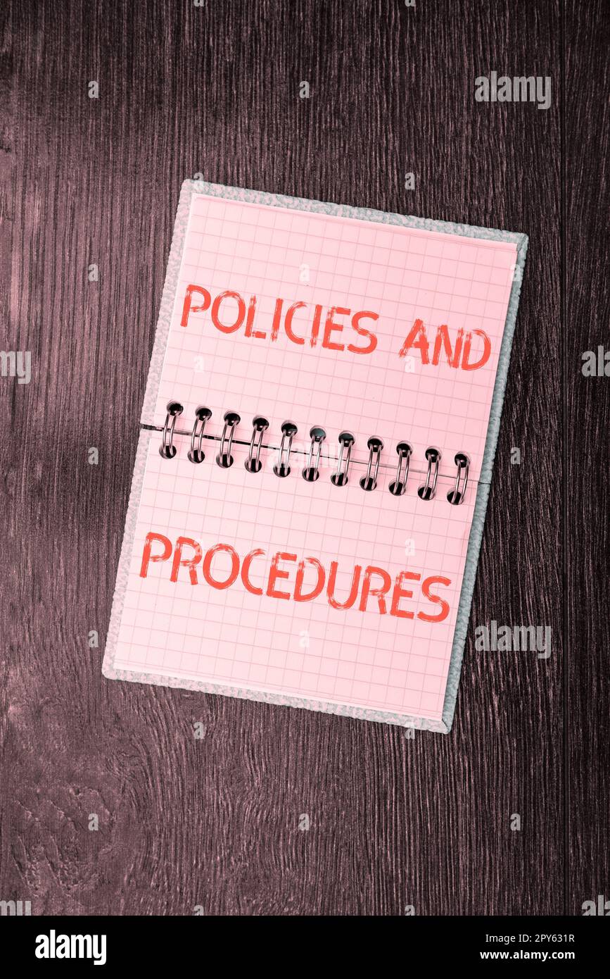 Text showing inspiration Policies And Procedures. Business idea list of ...