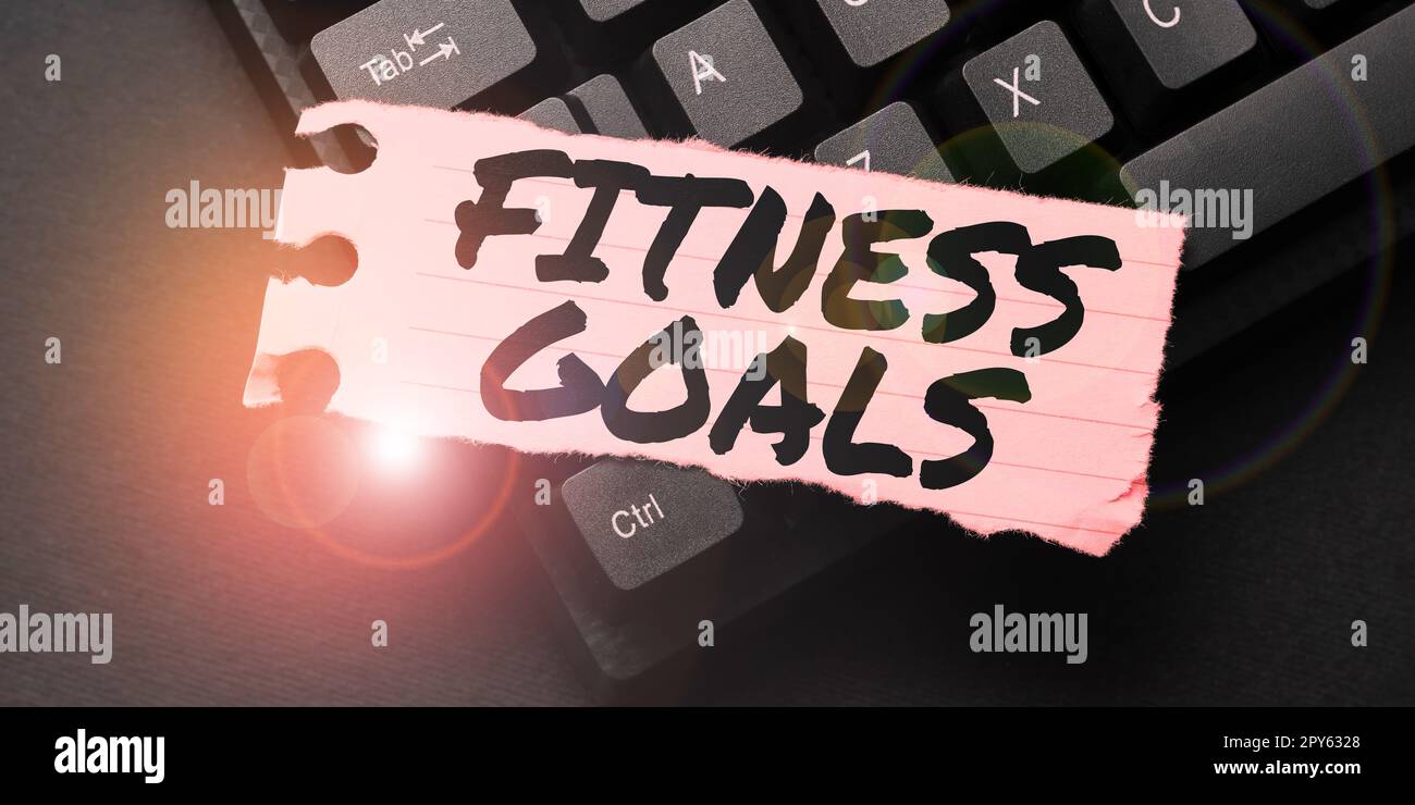 Handwriting text Fitness Goals. Word Written on Loose fat Build muscle ...