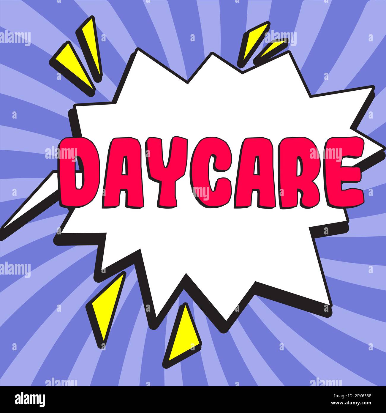 Sign displaying Daycare. Business idea offering care to preschool ...