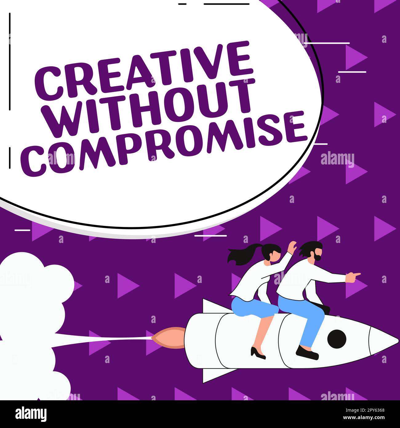 Text showing inspiration Creative Without Compromise. Business approach ...