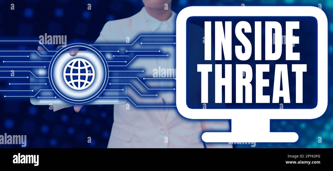 Inspiration showing sign Inside Threat. Business overview Information ...