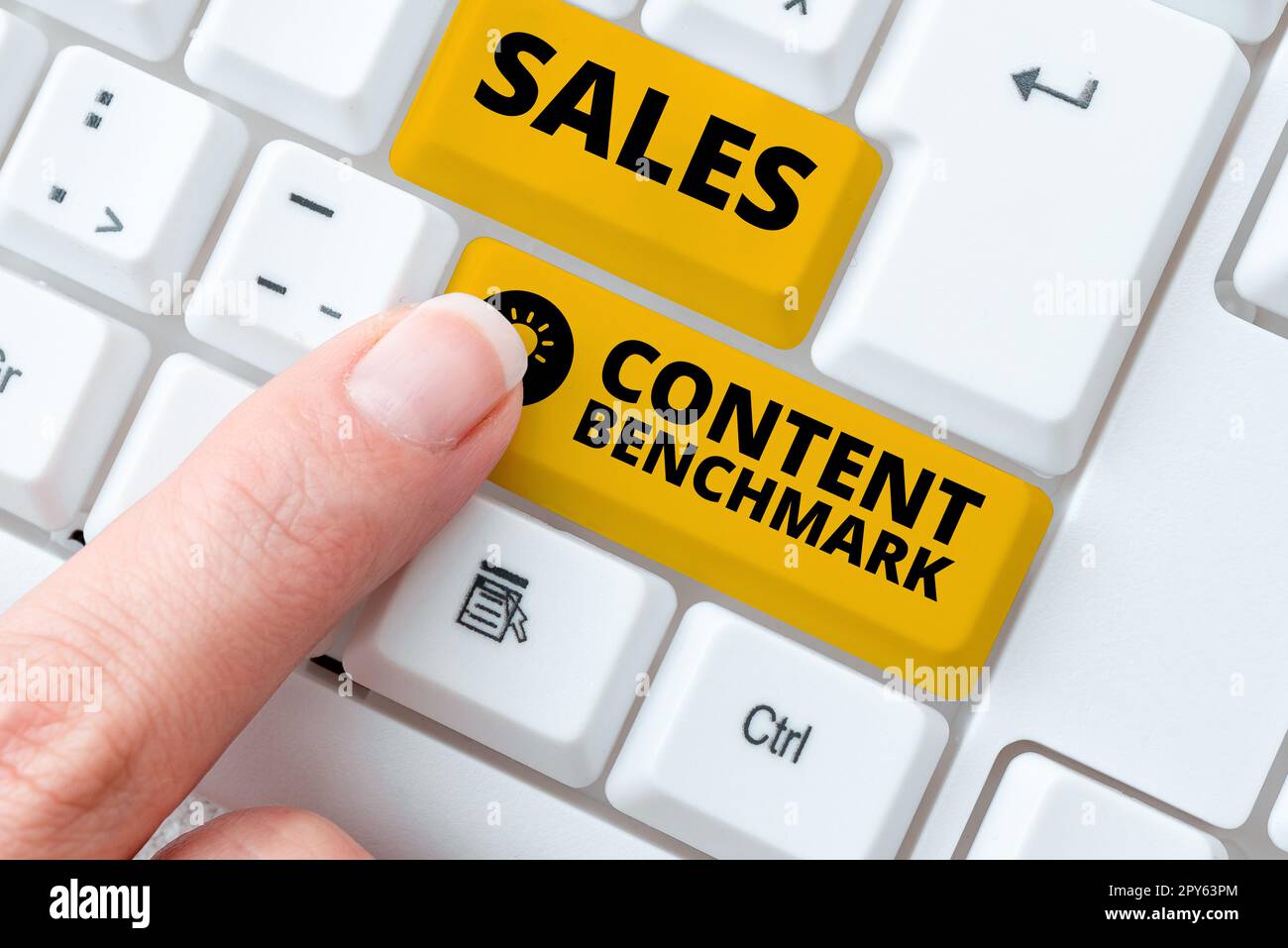 Inspiration showing sign Sales Content Benchmark. Word Written on ...