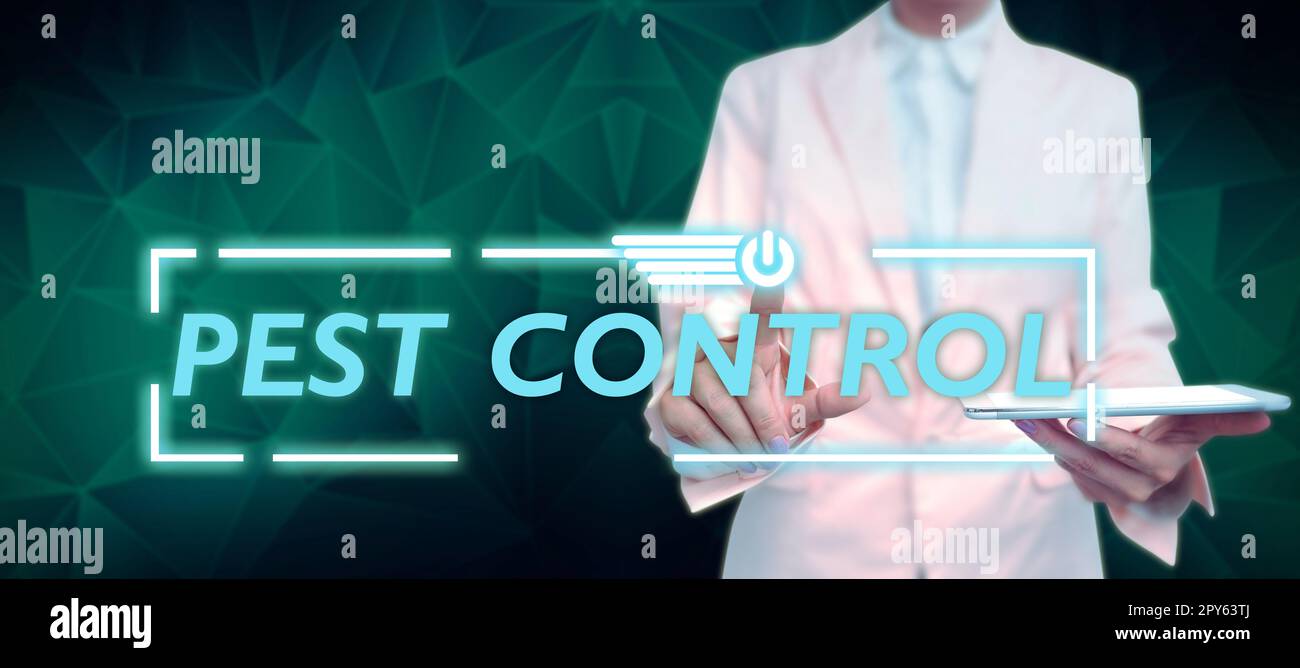 Text sign showing Pest Control. Business approach Killing destructive ...