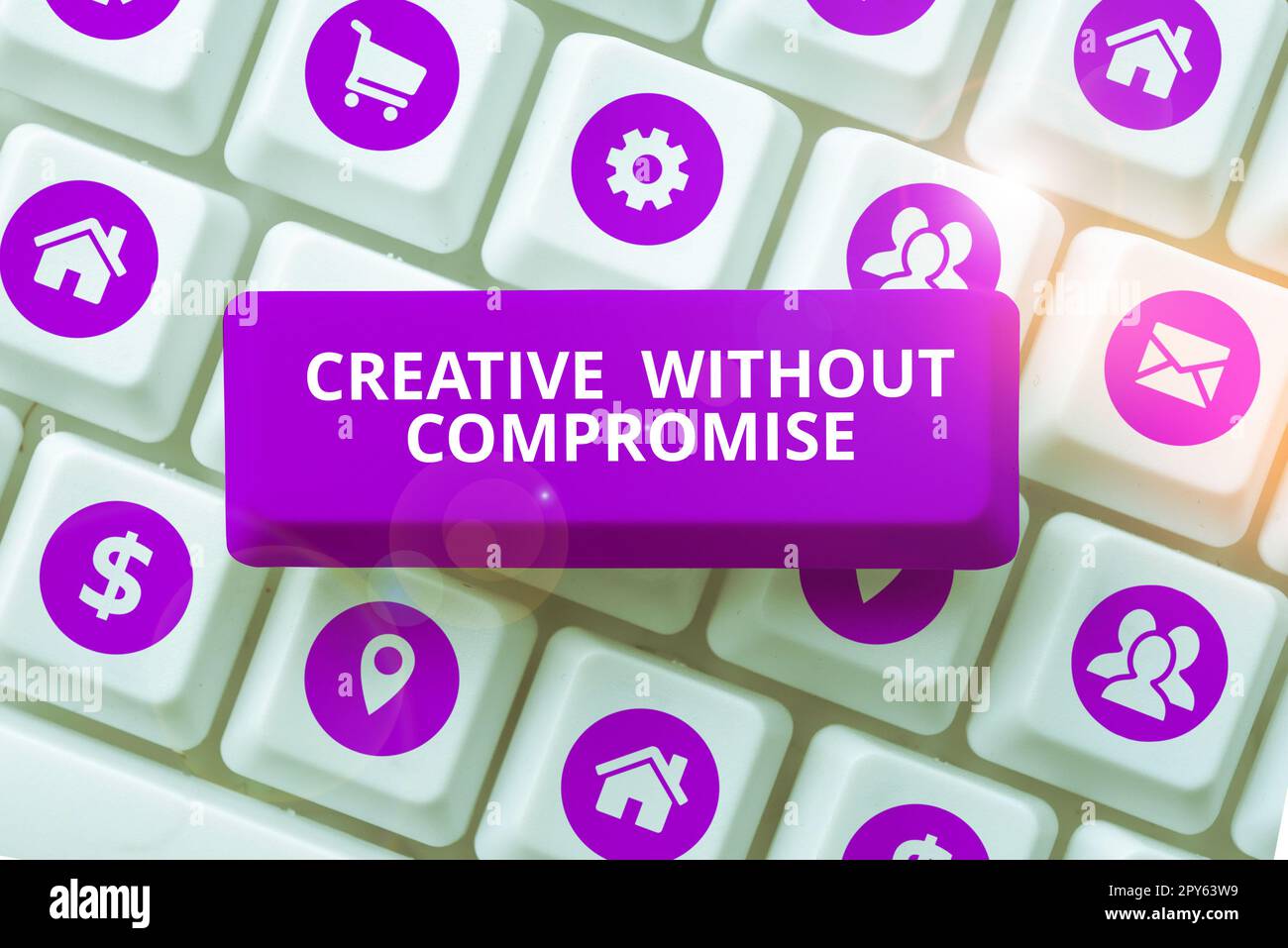 Handwriting text Creative Without Compromise. Word Written on process ...