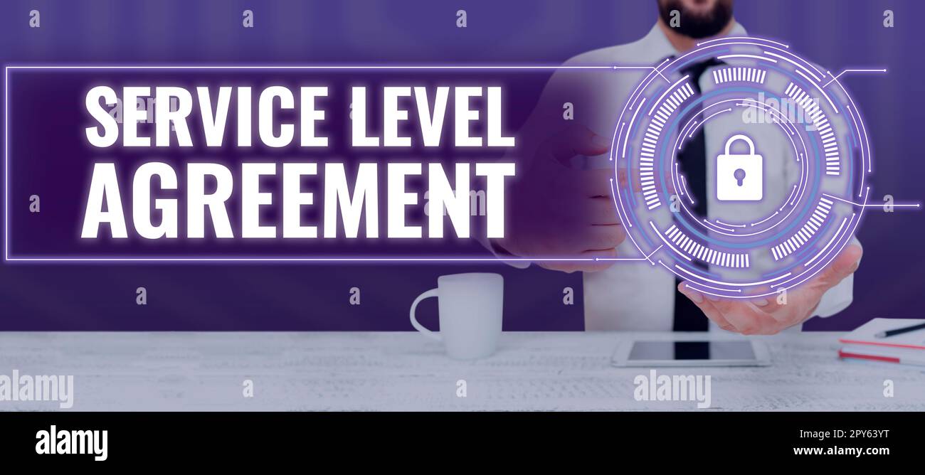 Text showing inspiration Service Level Agreement. Business overview ...