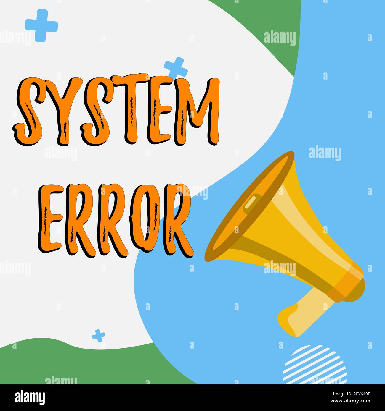 Handwriting text System Error. Word Written on Technological failure ...