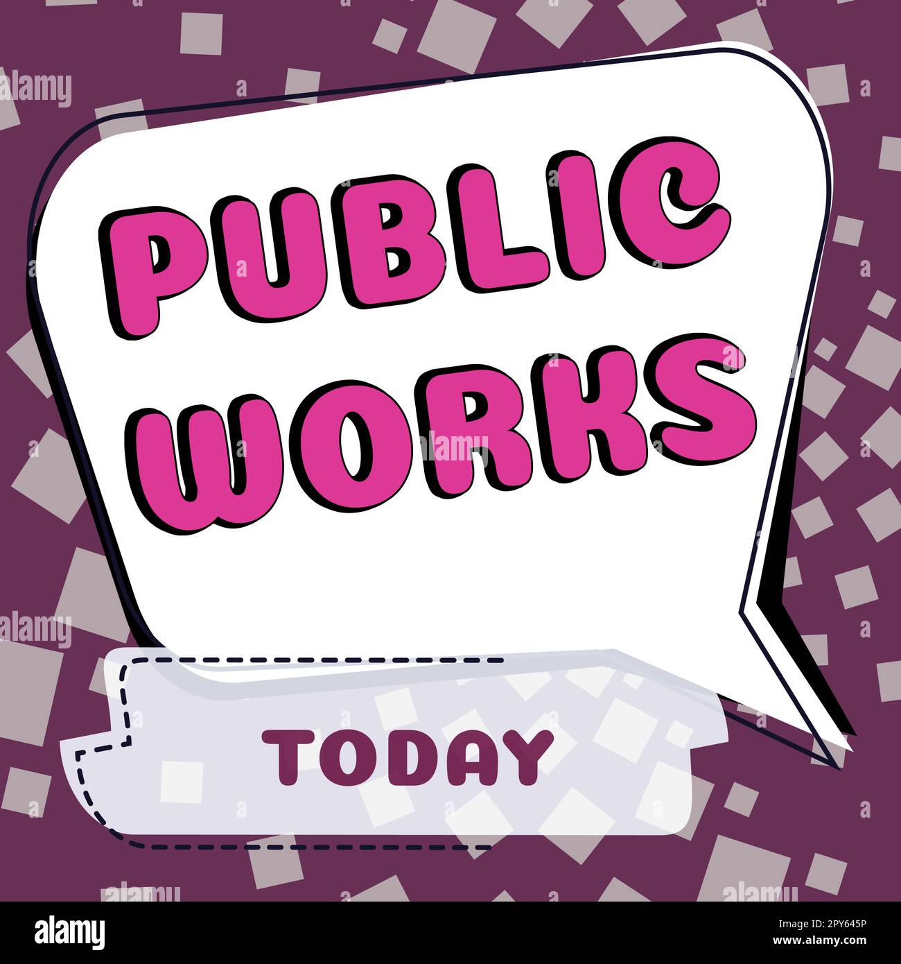 Handwriting text Public Works. Business showcase Describes the viewing ...