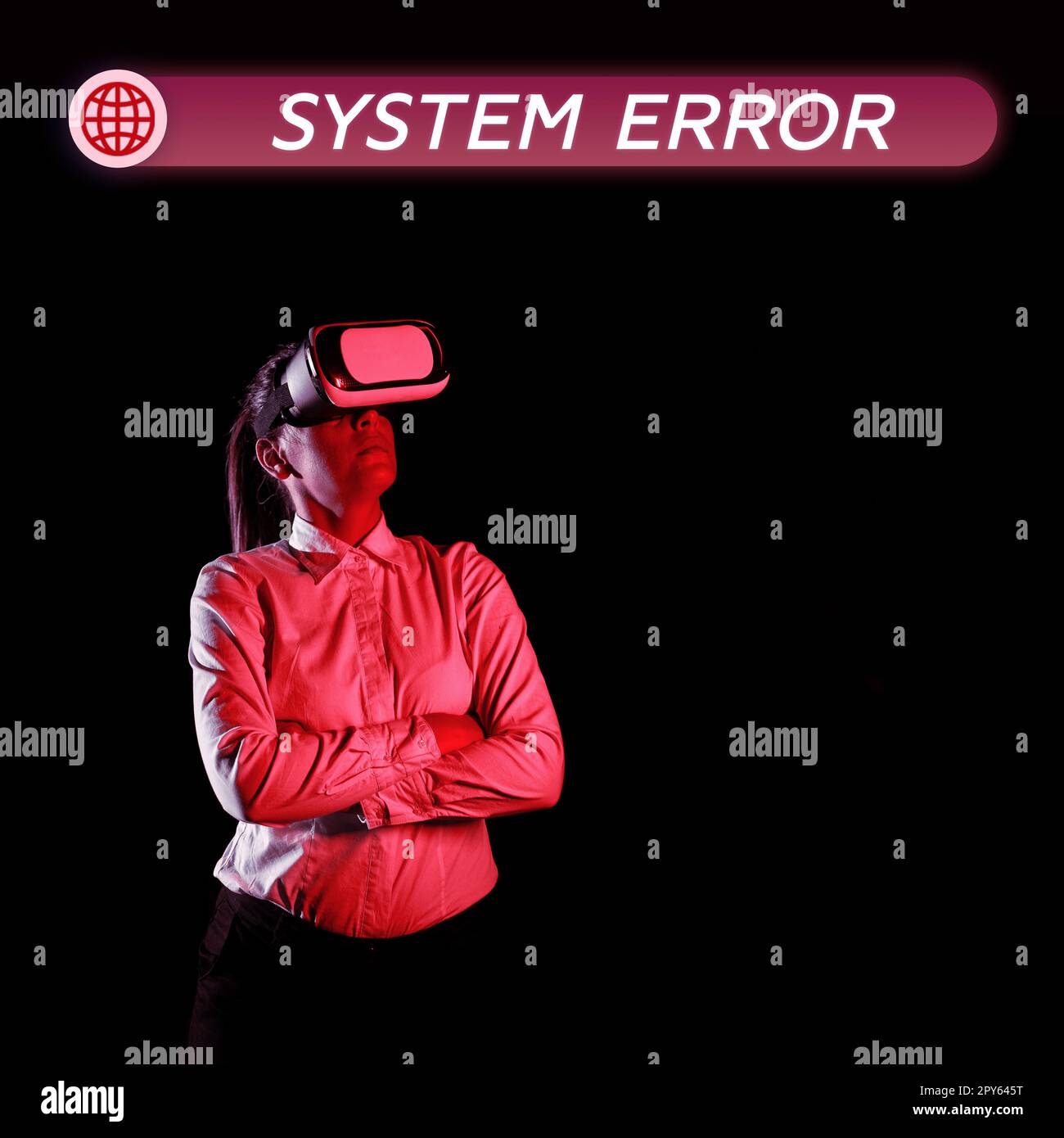 Text sign showing System Error. Business overview Technological failure ...