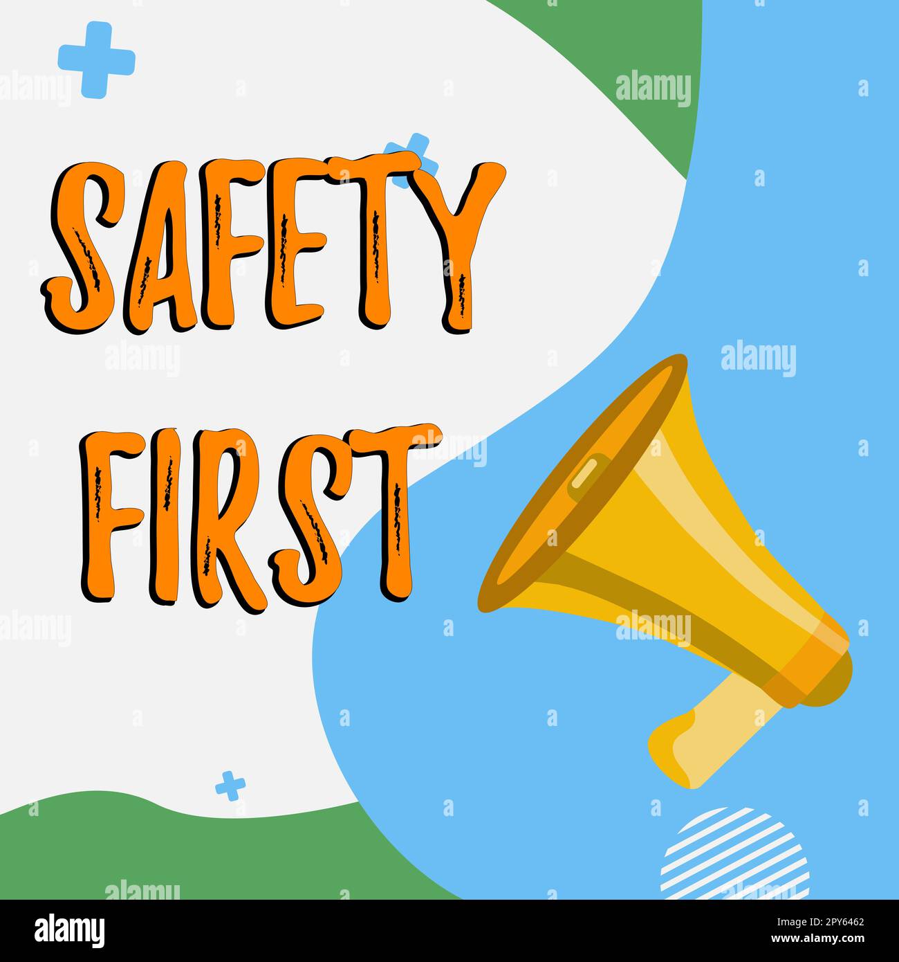 Text showing inspiration Safety First. Internet Concept Avoid any ...