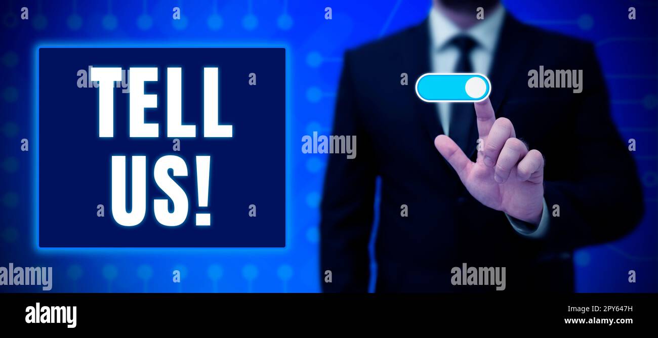Writing Displaying Text Tell Us Internet Concept Communicate