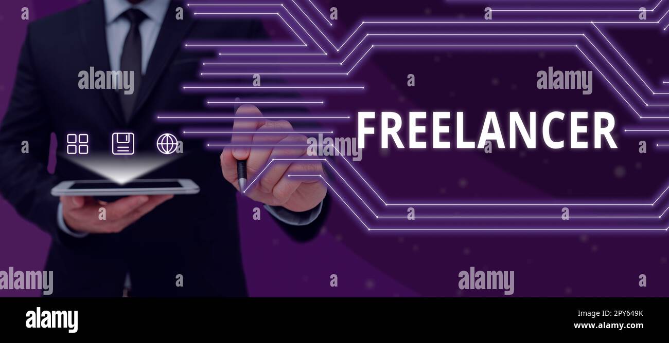 Conceptual caption Freelancer. Word for a person who acts independently ...