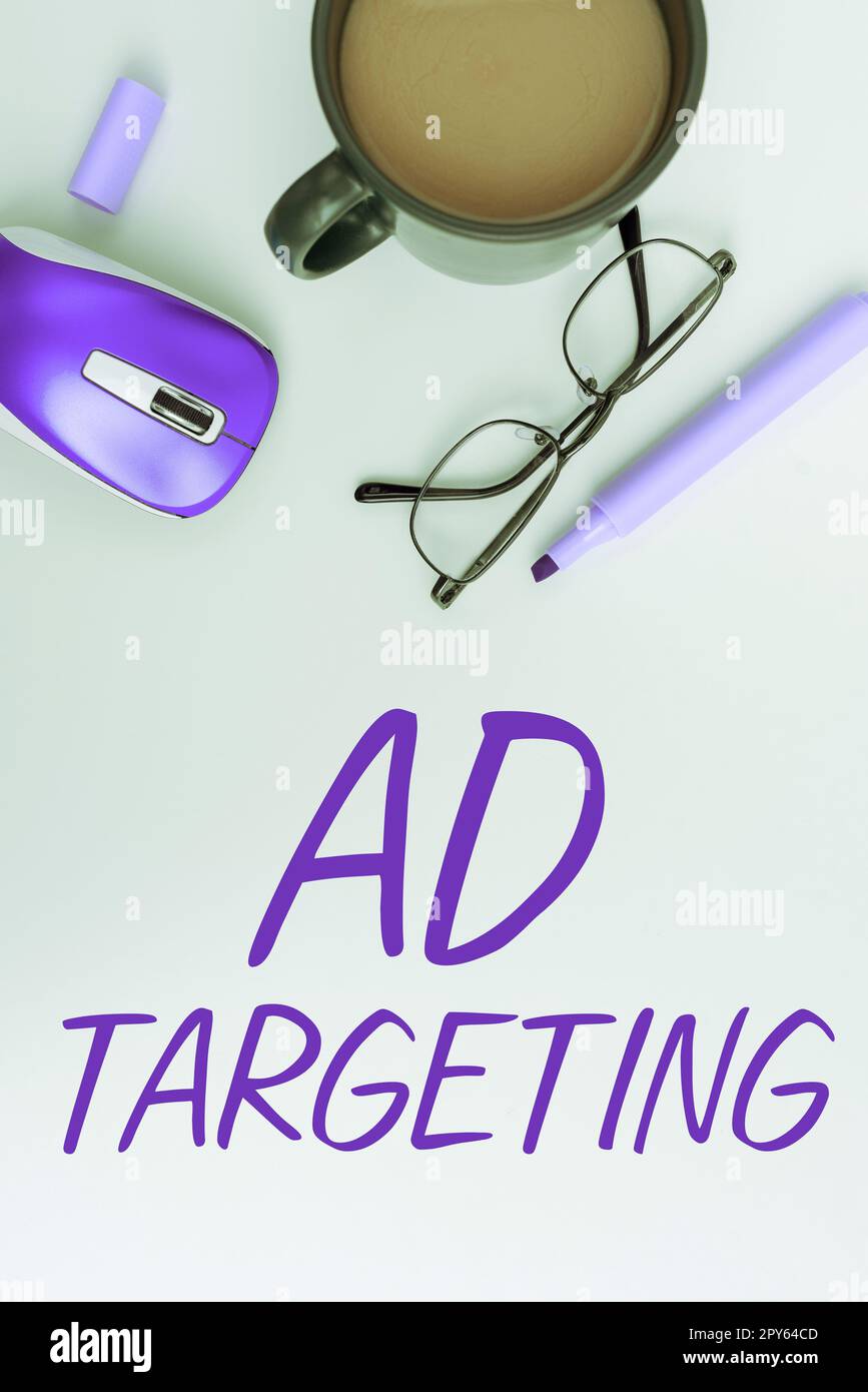 Text showing inspiration Ad Targeting, Word Written on target the most ... Text showing inspiration Ad Targeting, Word Written on target the most ...