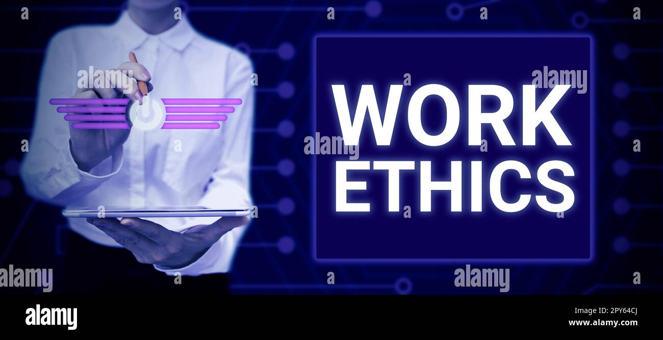 Handwriting text Work Ethics. Word for A set of values centered on the ...