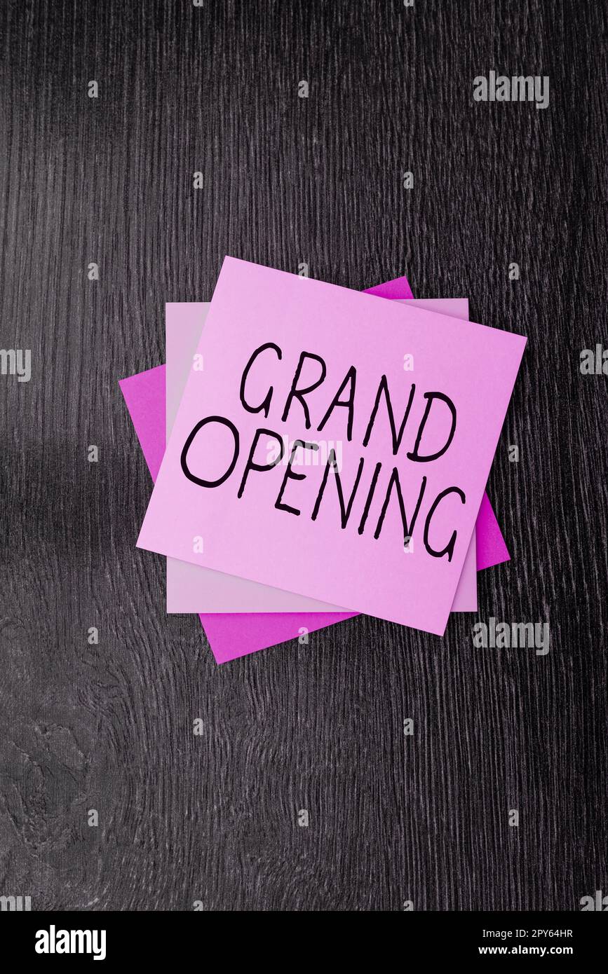 Handwriting text Grand Opening. Conceptual photo Ribbon Cutting New ...
