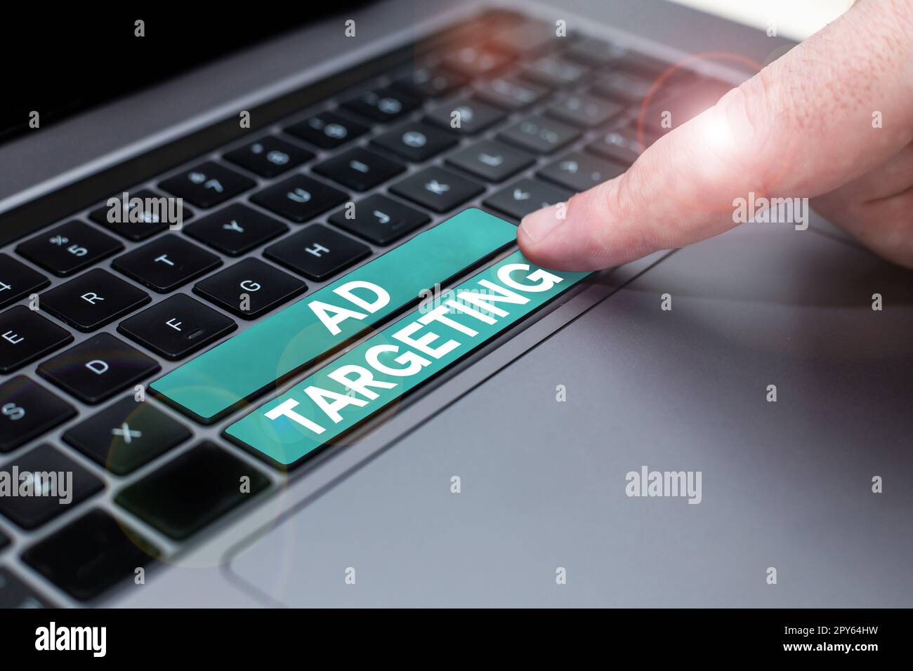 Hand writing sign Ad Targeting. Business approach target the most ...