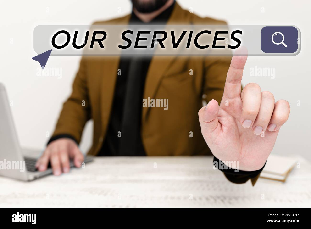 Inspiration showing sign Our Services. Business showcase The occupation ...