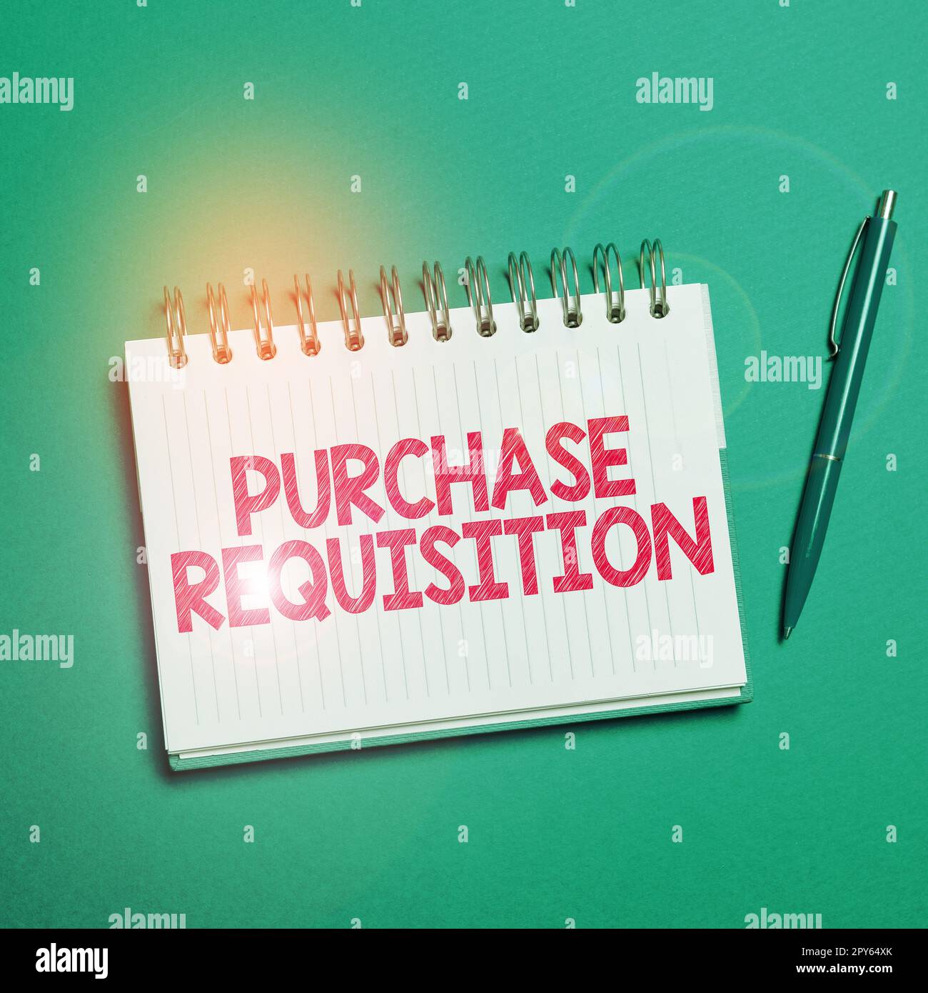 Text caption presenting Purchase Requisition. Concept meaning document ...
