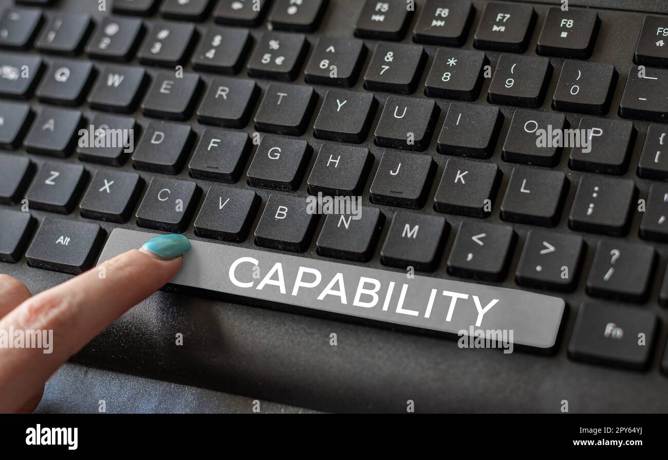 Text sign showing Capability. Internet Concept the facility or ...