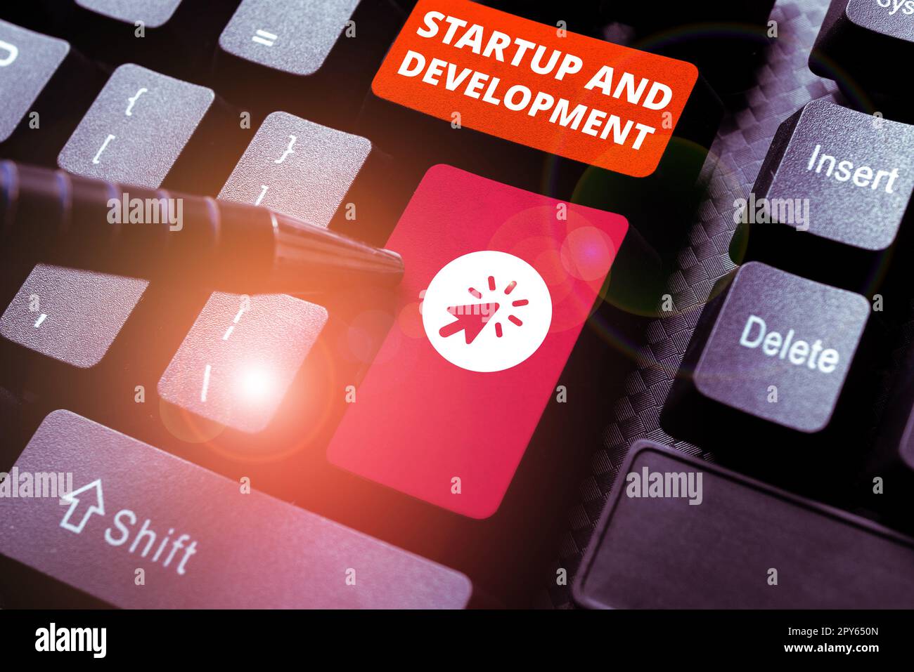 Conceptual caption Startup And Development. Business concept the action ...