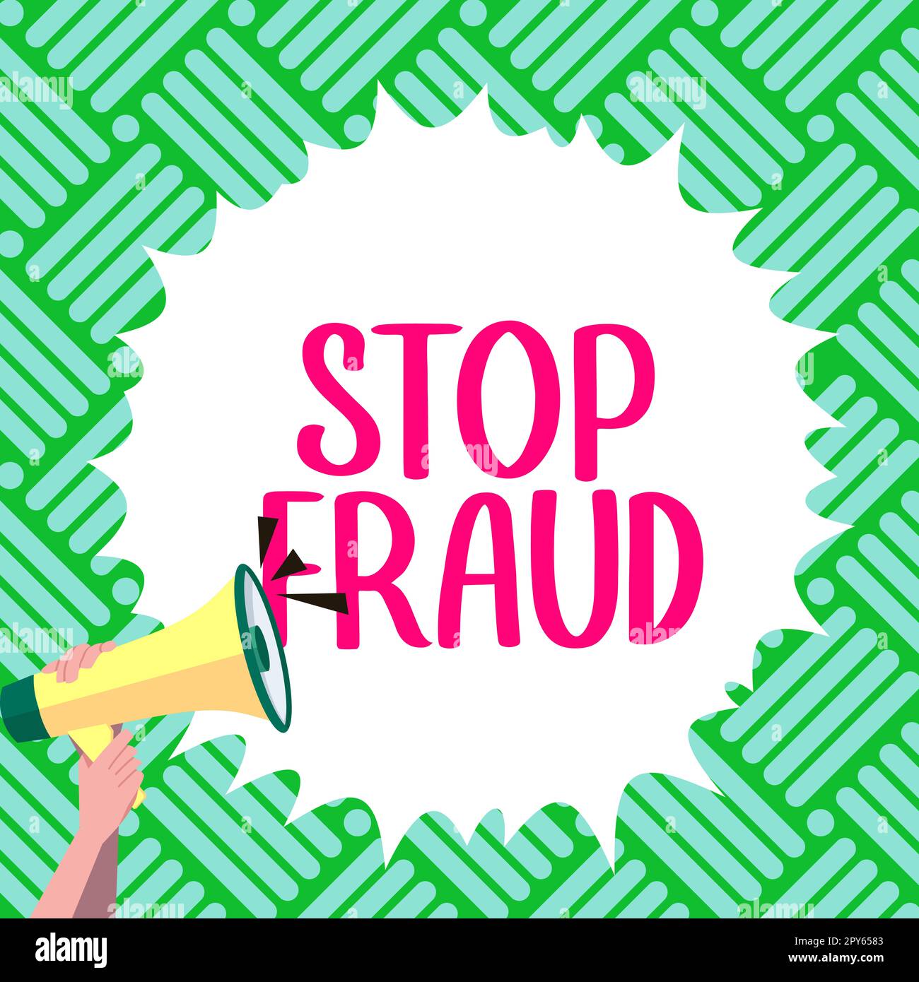 Text showing inspiration Stop Fraud. Word for campaign advices people ...