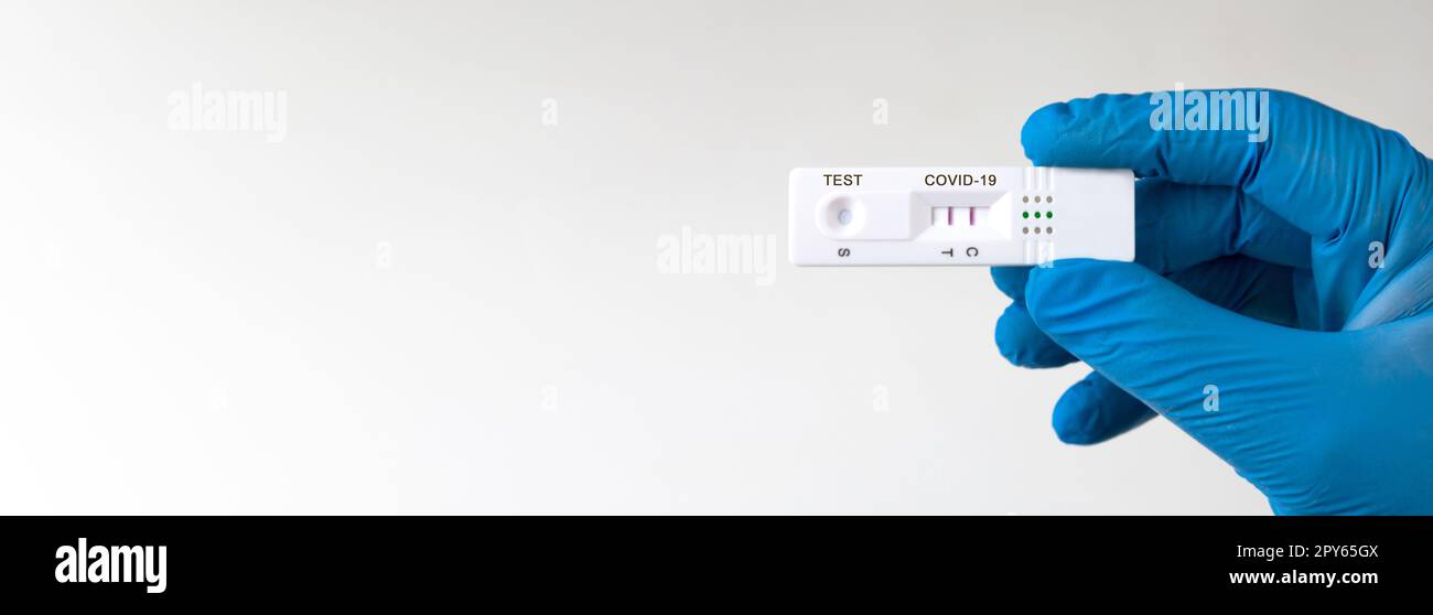 Positive test result by using rapid test device for COVID-19 Stock ...