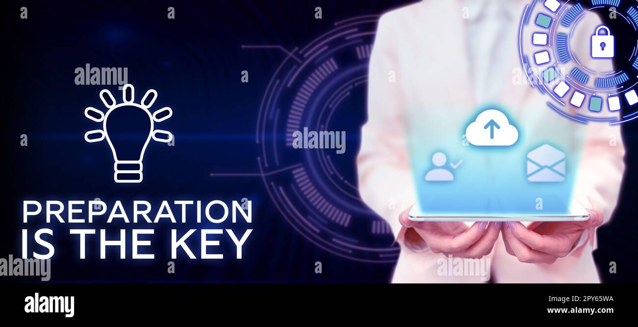 Handwriting text Preparation Is The Key. Word Written on action of ...