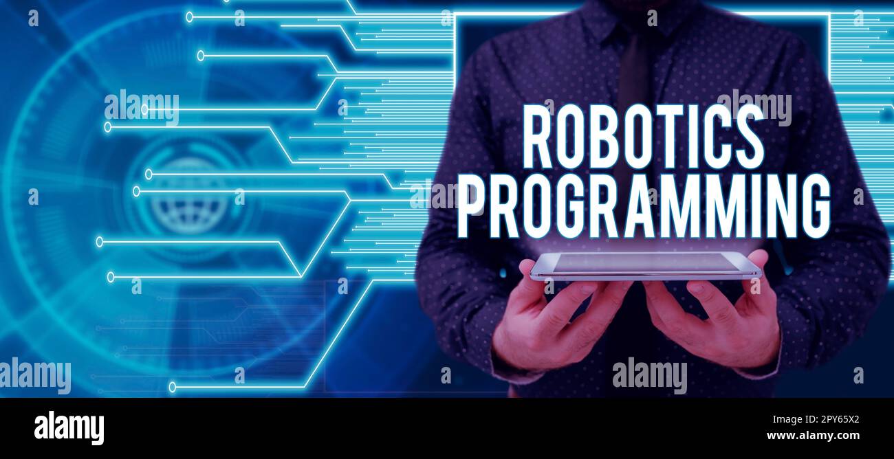 Inspiration Showing Sign Robotics Programming Word Written On Software That Used To Perform