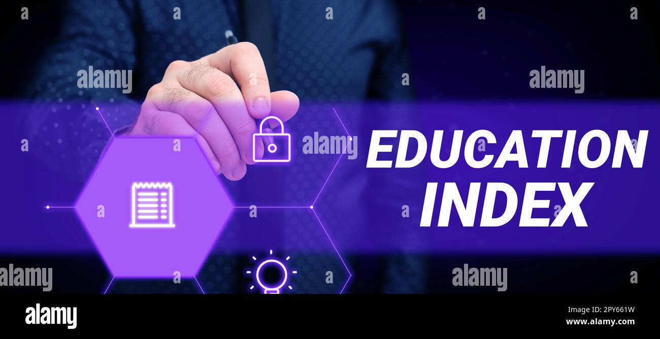 Sign displaying Education Index. Business approach aiming to meet ...