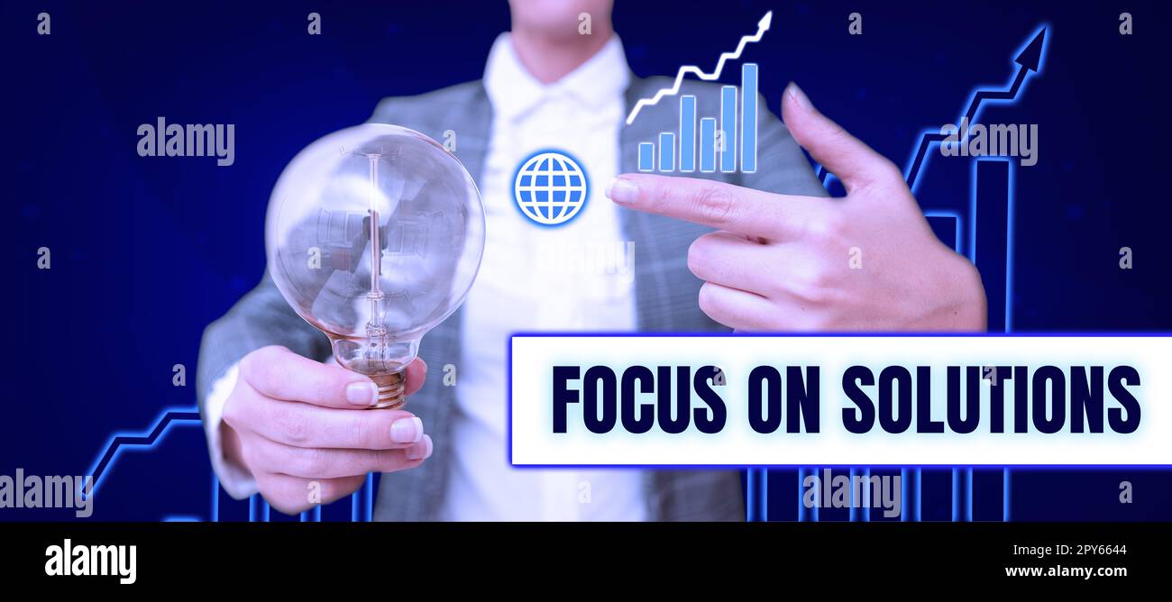 Conceptual caption Focus On Solutions. Internet Concept powerful ...