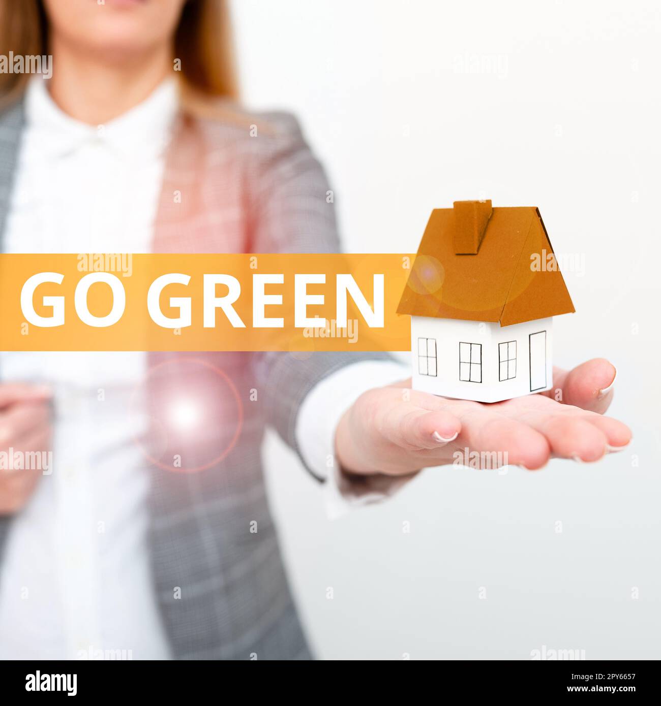 Conceptual display Go Green. Business overview making more ...