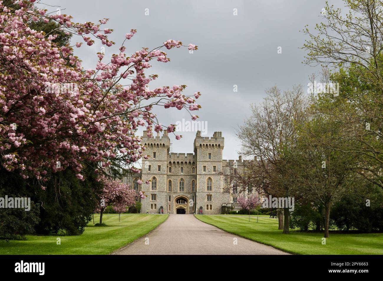 1 May 2023 - Windsor UK: Rear entrance of Windsor Castle in spring ...