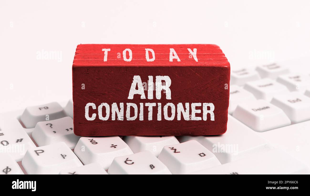 Writing displaying text Air Conditioner. Word Written on apparatus for ...