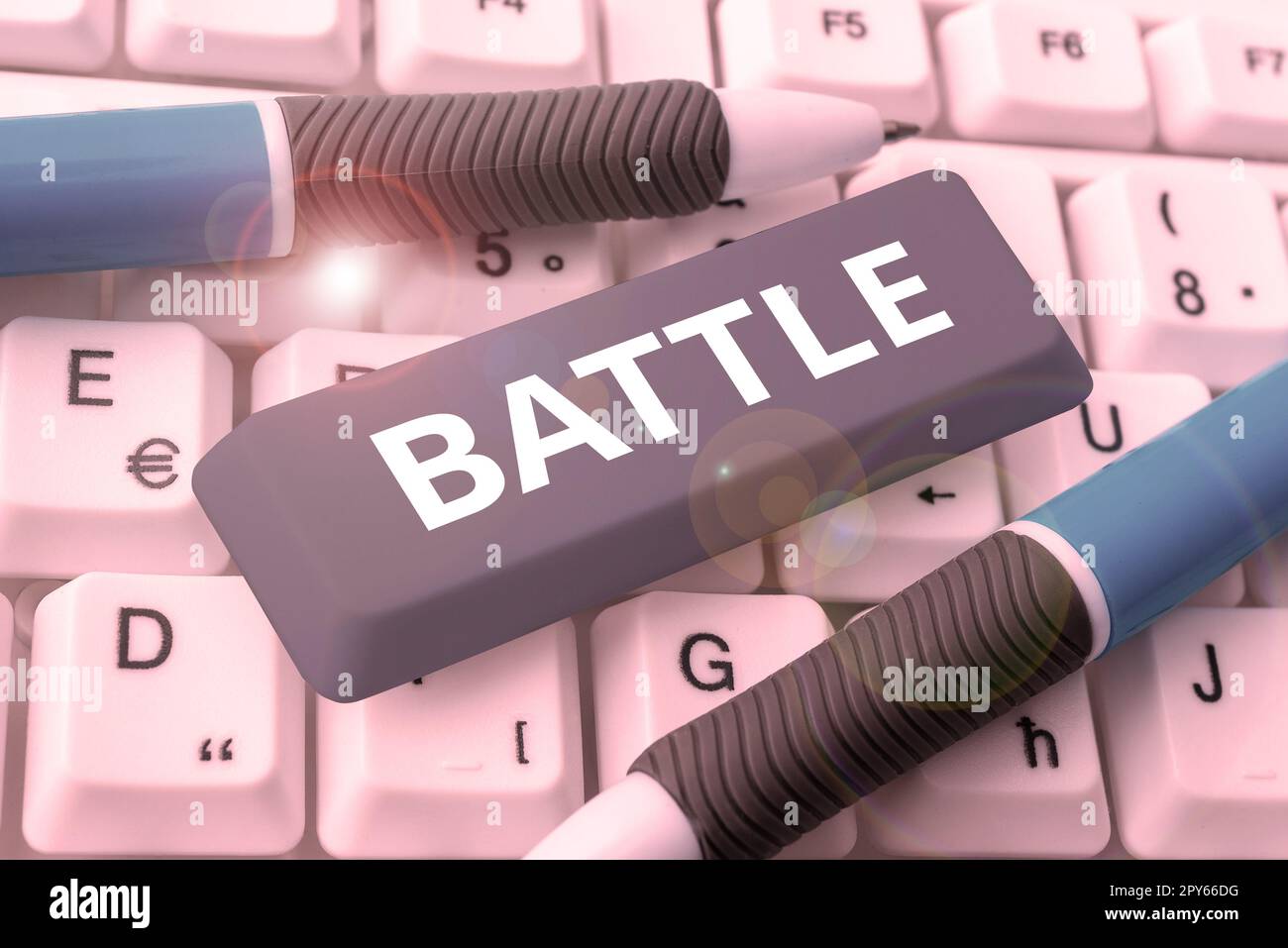 Text sign showing Battle. Word Written on violent fight between groups ...