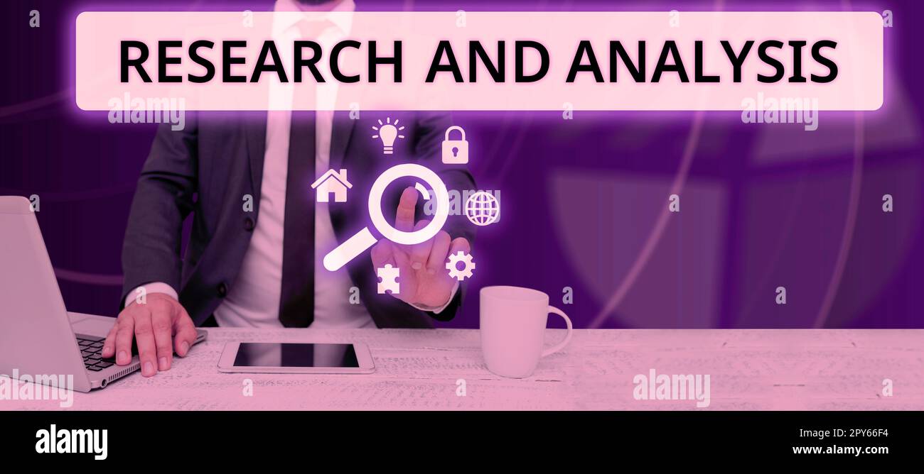 Text showing inspiration Research And Analysis. Business showcase ...