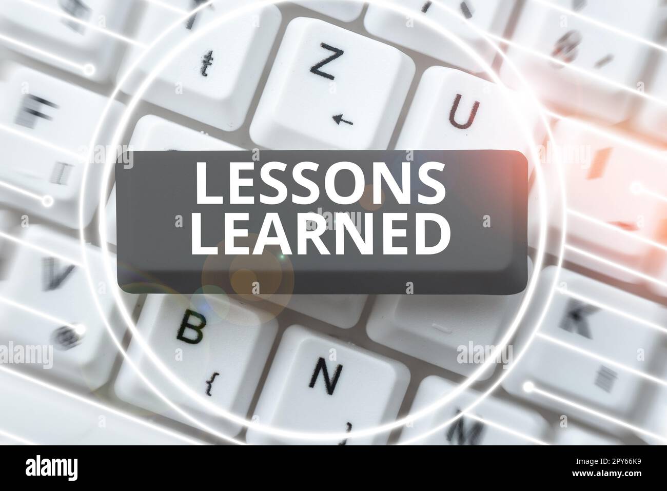 Handwriting text Lessons Learned. Business idea Promote share and use knowledge derived from ...