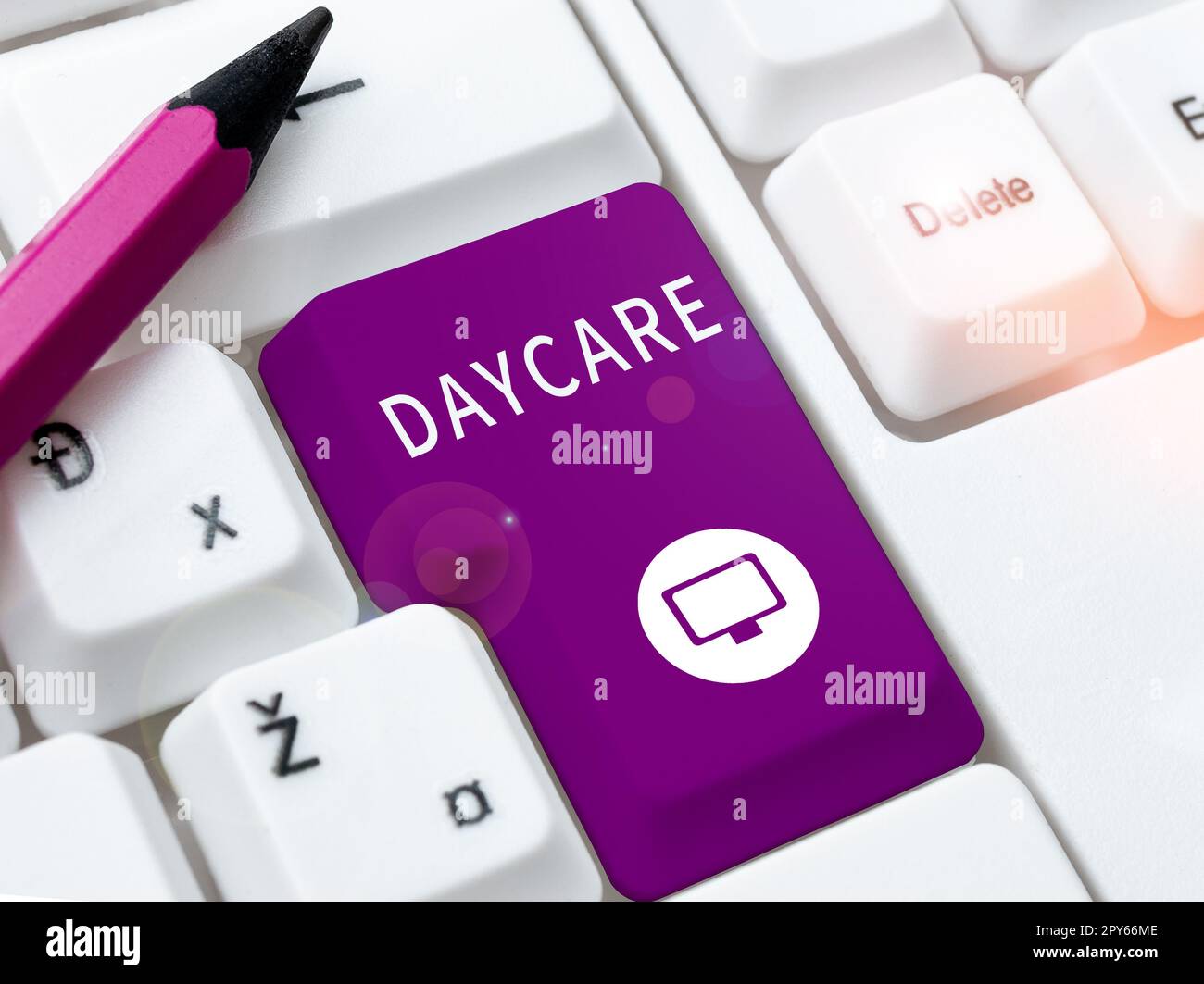 Inspiration showing sign Daycare. Business showcase offering care to ...