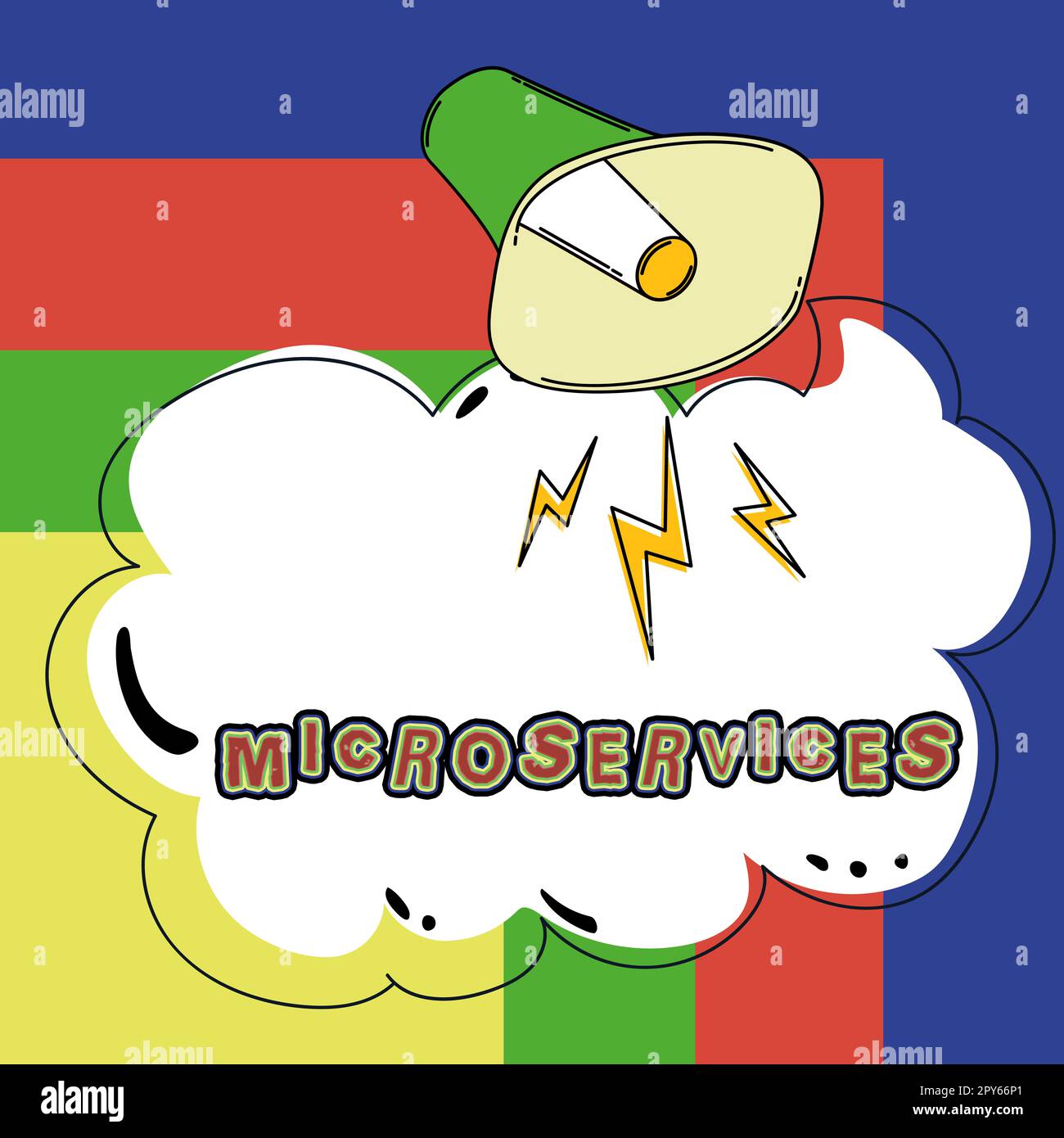 Handwriting text Microservices. Internet Concept Software development ...