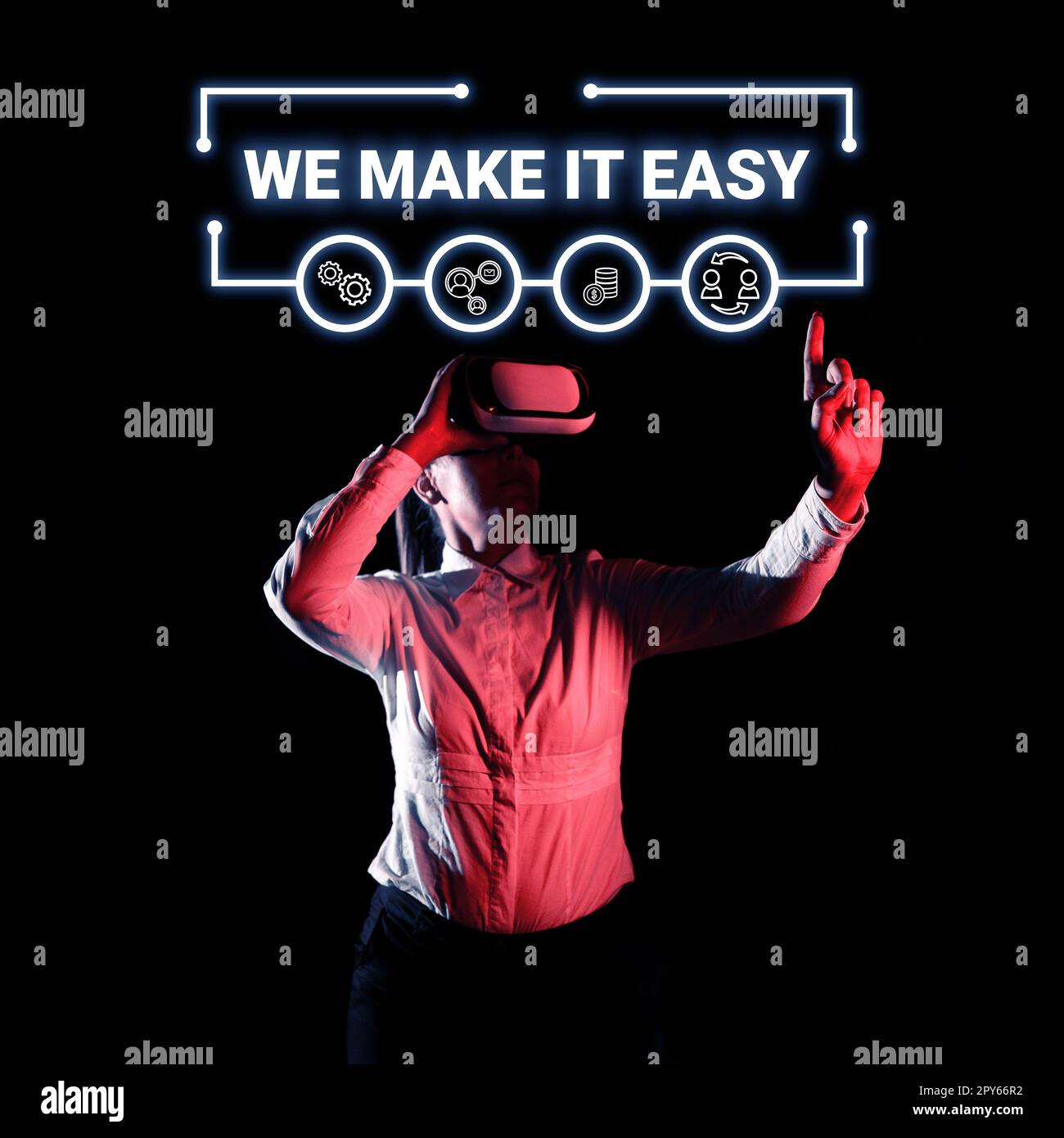 Sign displaying We Make It Easy. Business concept Offering solutions ...