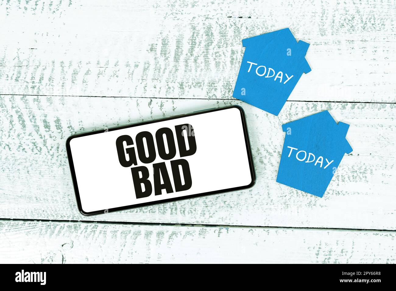 Sign displaying Good Bad. Business showcase to seem to be going to have ...