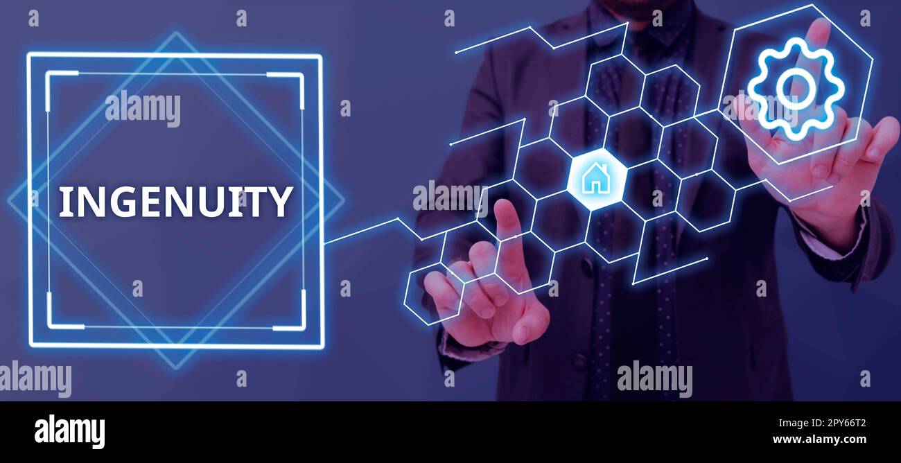 Text showing inspiration Ingenuity. Business overview the quality of ...