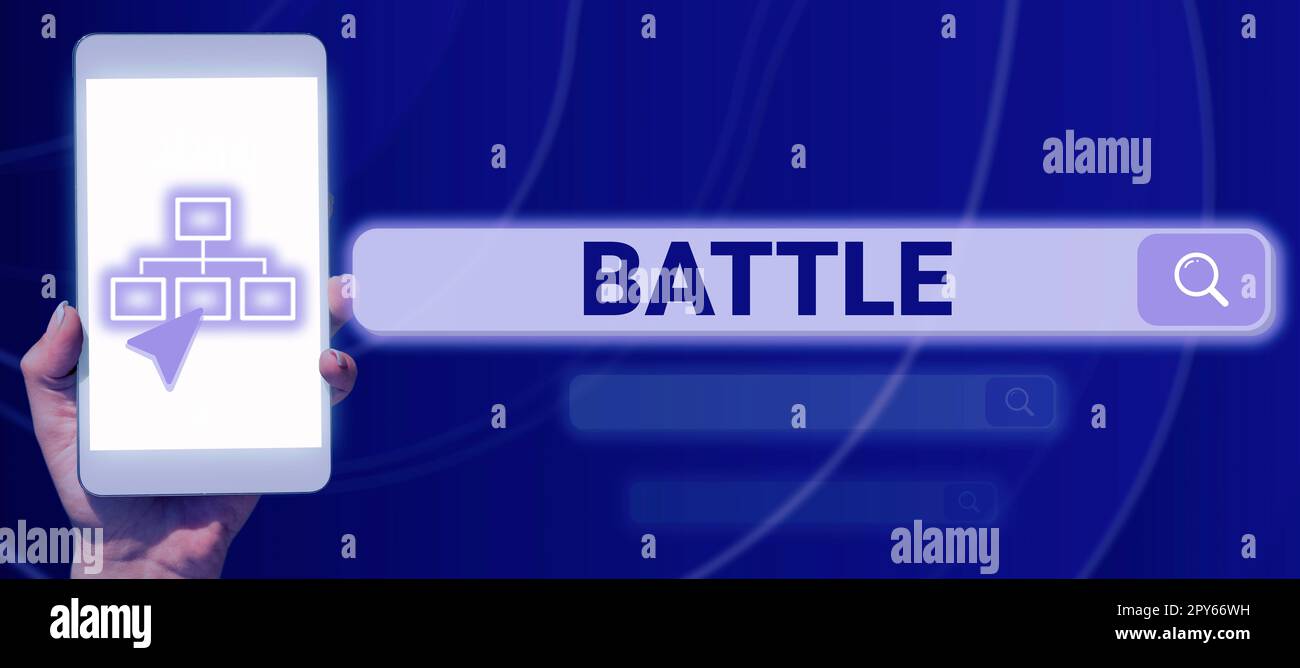 Sign displaying Battle. Business approach violent fight between groups ...