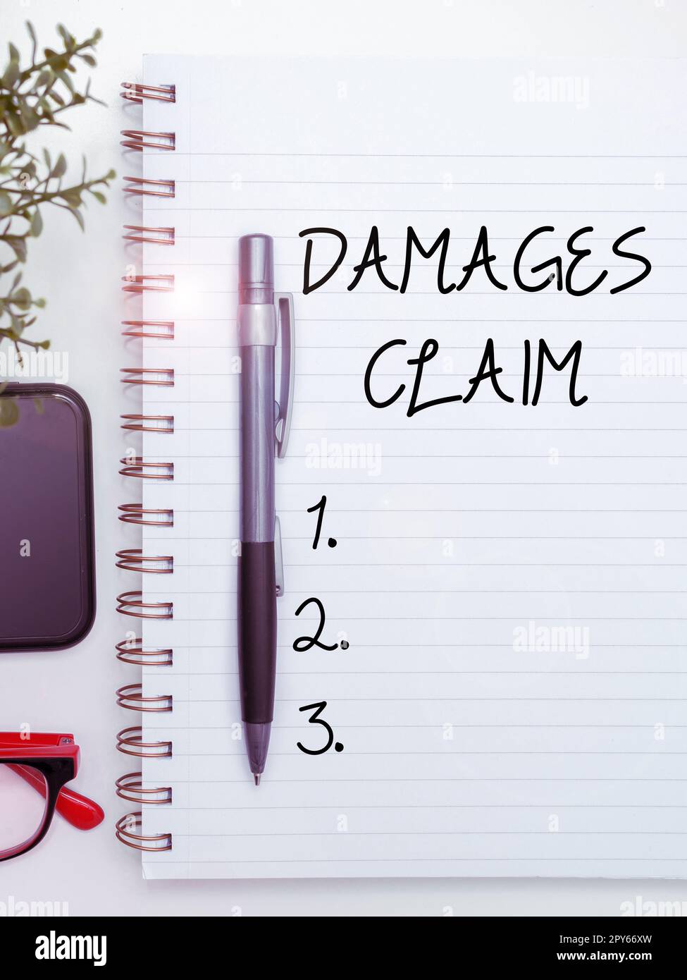 Sign displaying Damages Claim. Business concept Demand Compensation ...