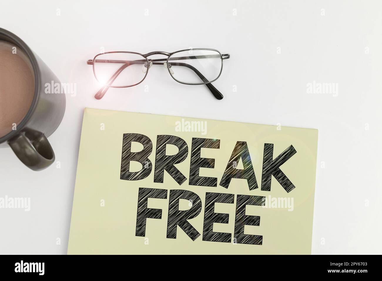 Text sign showing Break Free. Word Written on another way of saying ...