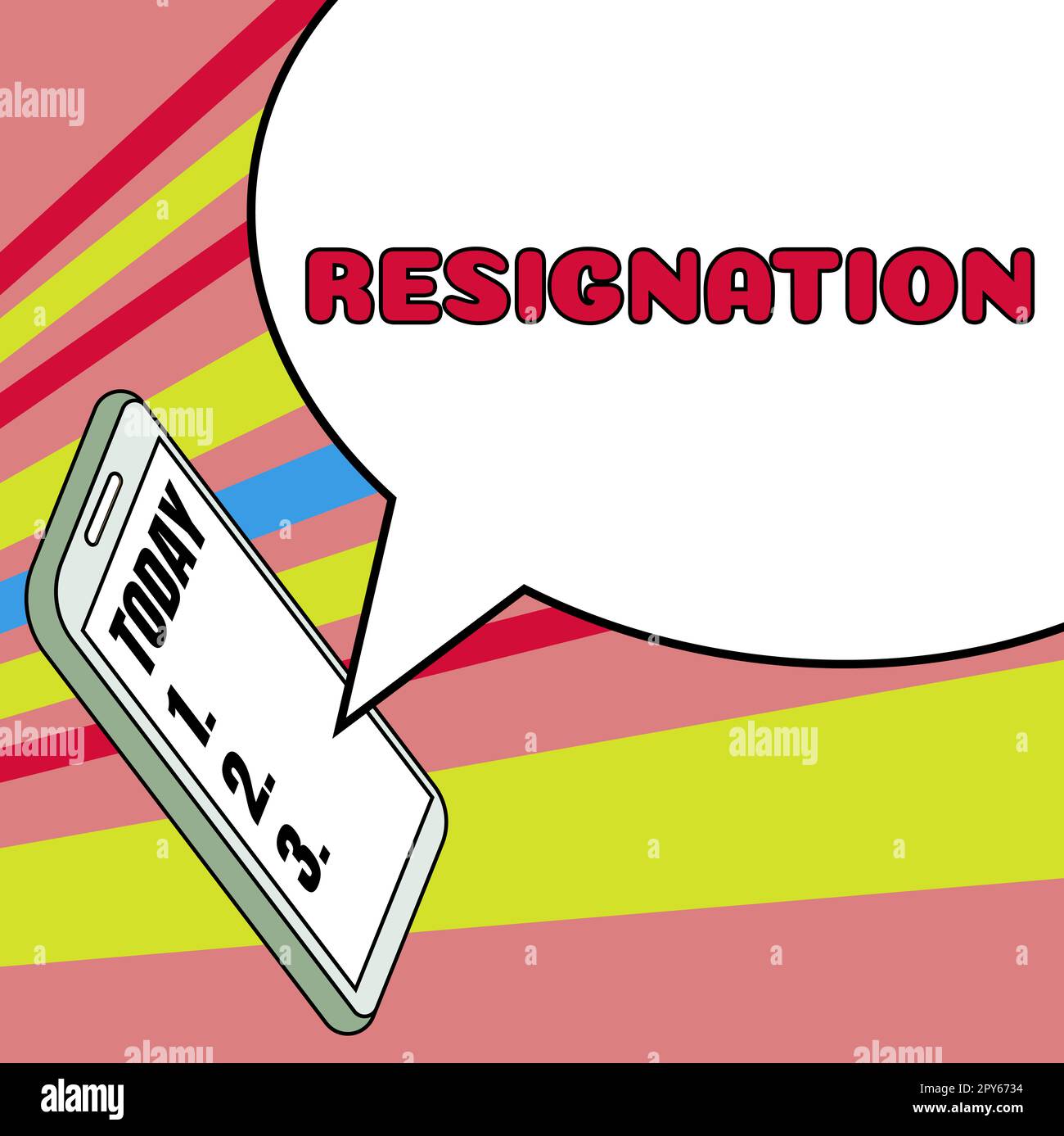 Writing displaying text Resignation. Word for act of giving up working ...