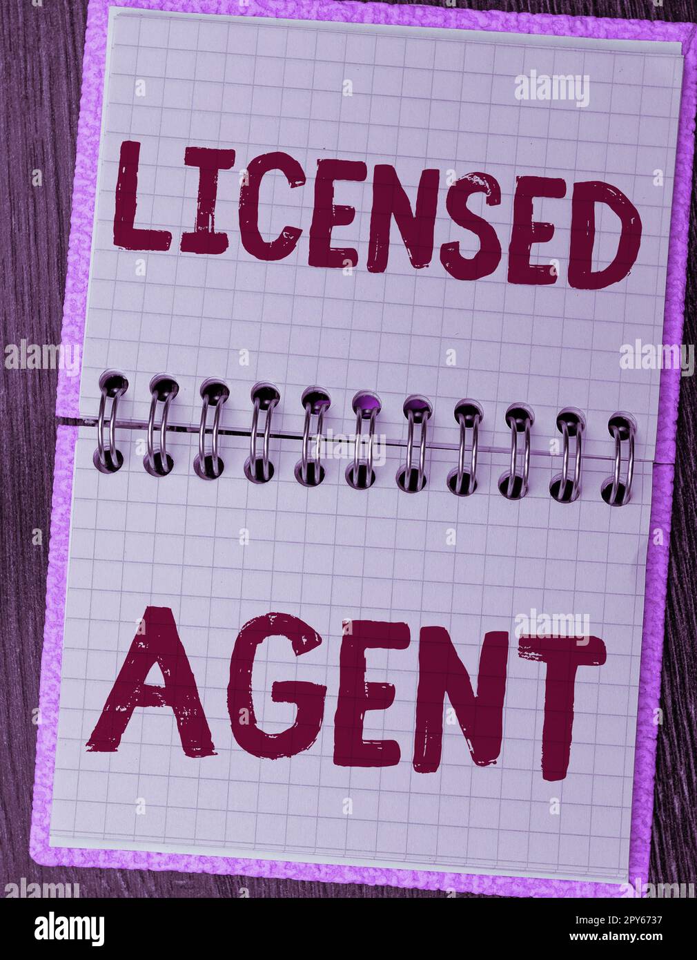Sign displaying Licensed Agent. Internet Concept Authorized and ...