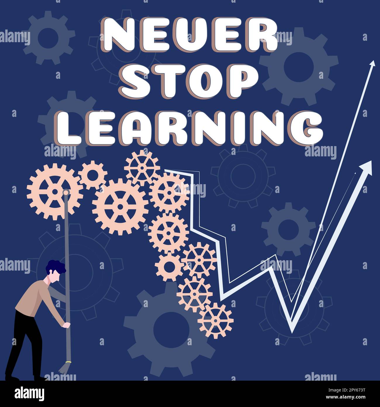 Text sign showing Never Stop Learning. Business idea Continue to ...