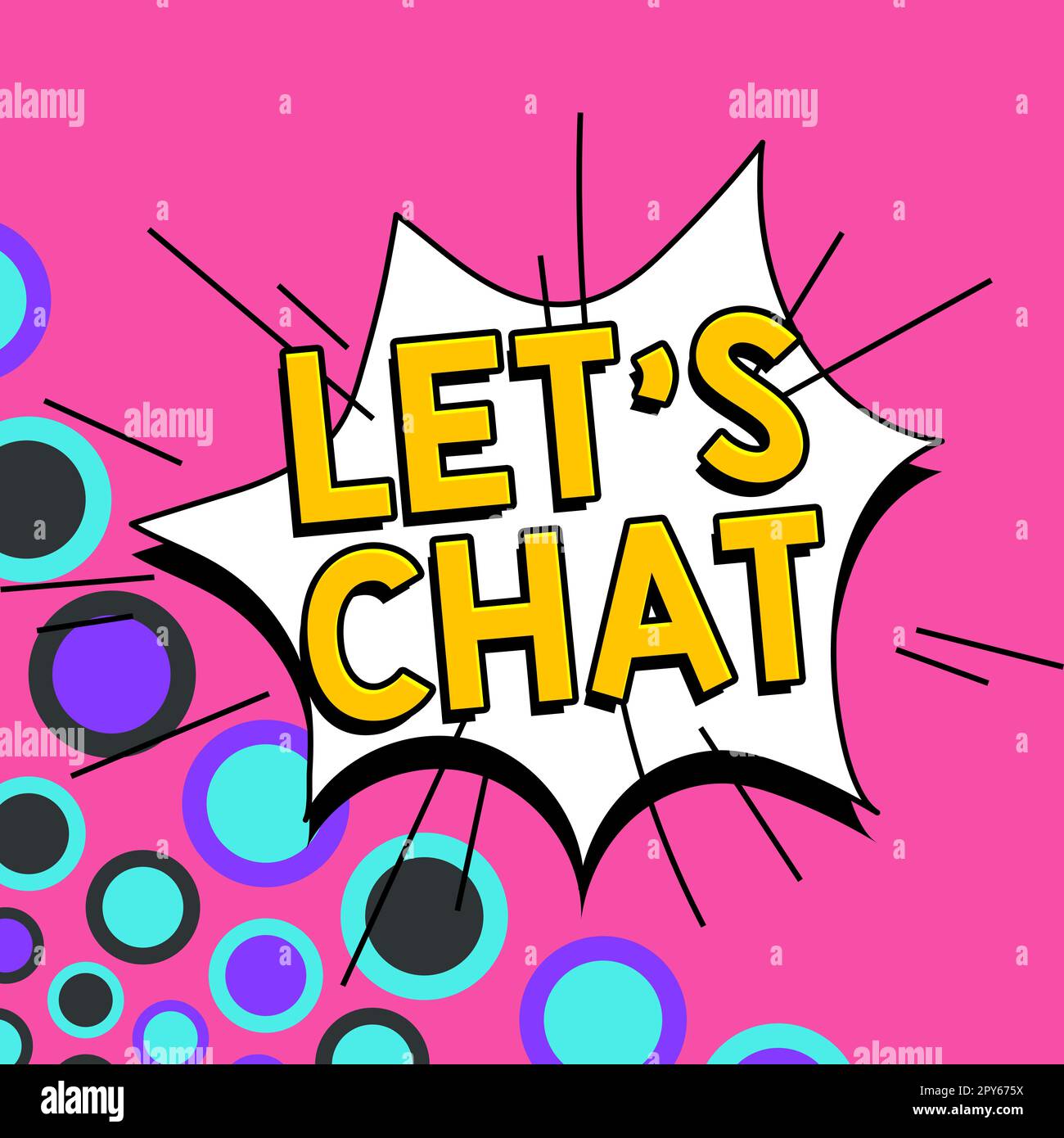 Text sign showing LET'S CHAT. Conceptual photo inviting the person to ...