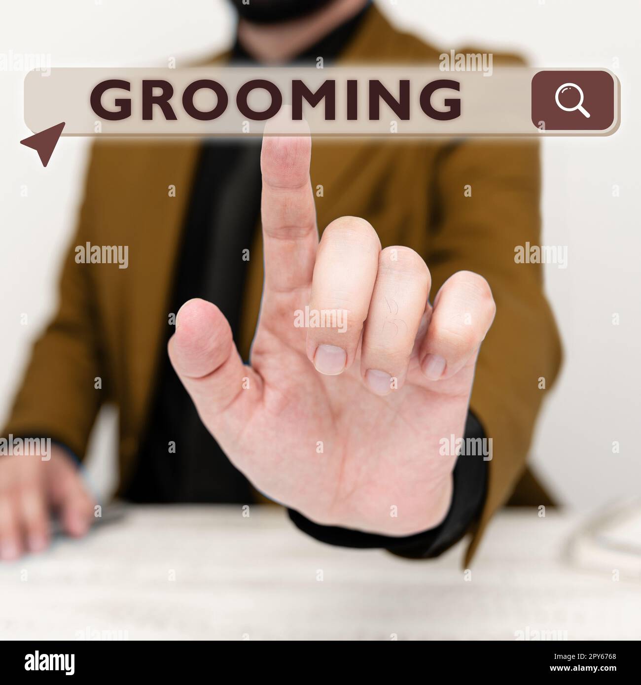 Hand writing sign Grooming. Internet Concept hygienic care and ...